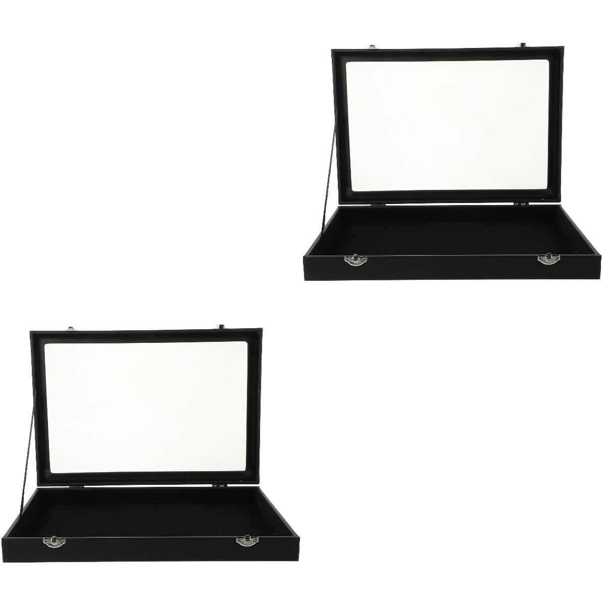 MLINS 2pcs Jewelry Display Box with See-through Glass Cover Jewelry ...