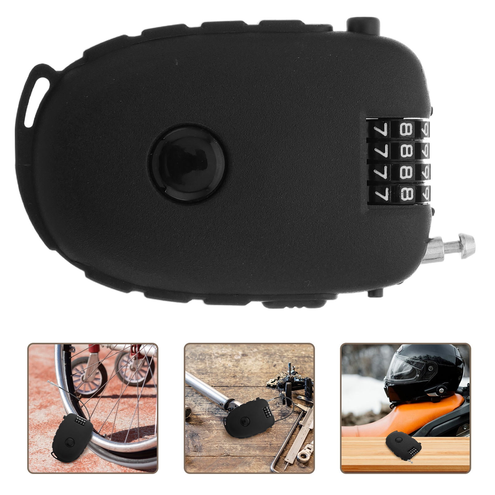 MLINS 2pcs Lightweight Retractable Bicycle Lock Portable Steel Cable ...