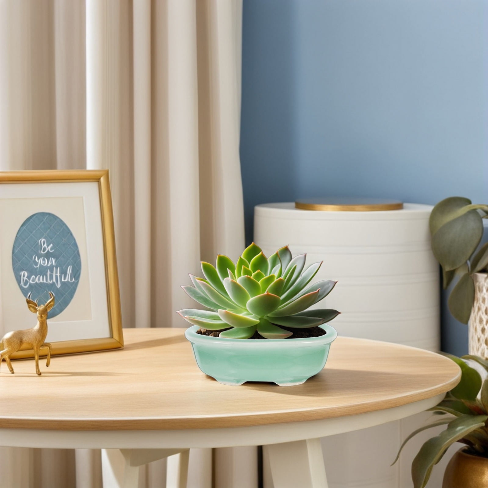 MLINS 2pcs Mini Flower Pots For Bonsai Small Ceramic Planter Pots For ...