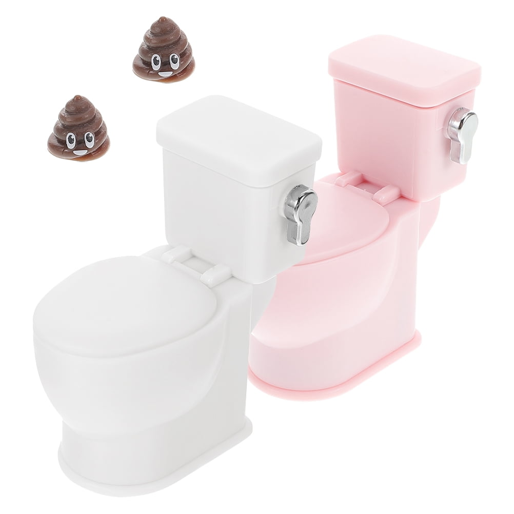 MLINS 2pcs Miniature Dollhouse Toilet 1:12 Scale Mini Furniture Toy ...
