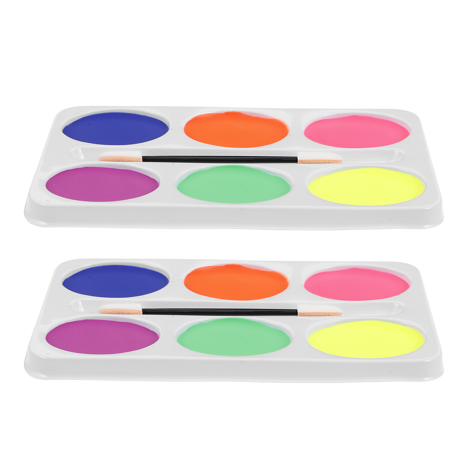 MLINS 2pcs Oil-Based Face Paint Palette 6 Colors Body Paint with Brush ...