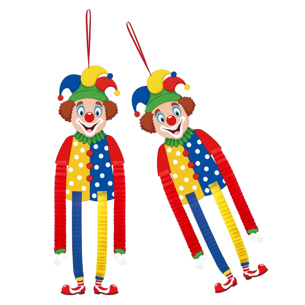 MLINS 2pcs Paper Clown Carnival Hanging Decorations Circus Theme ...