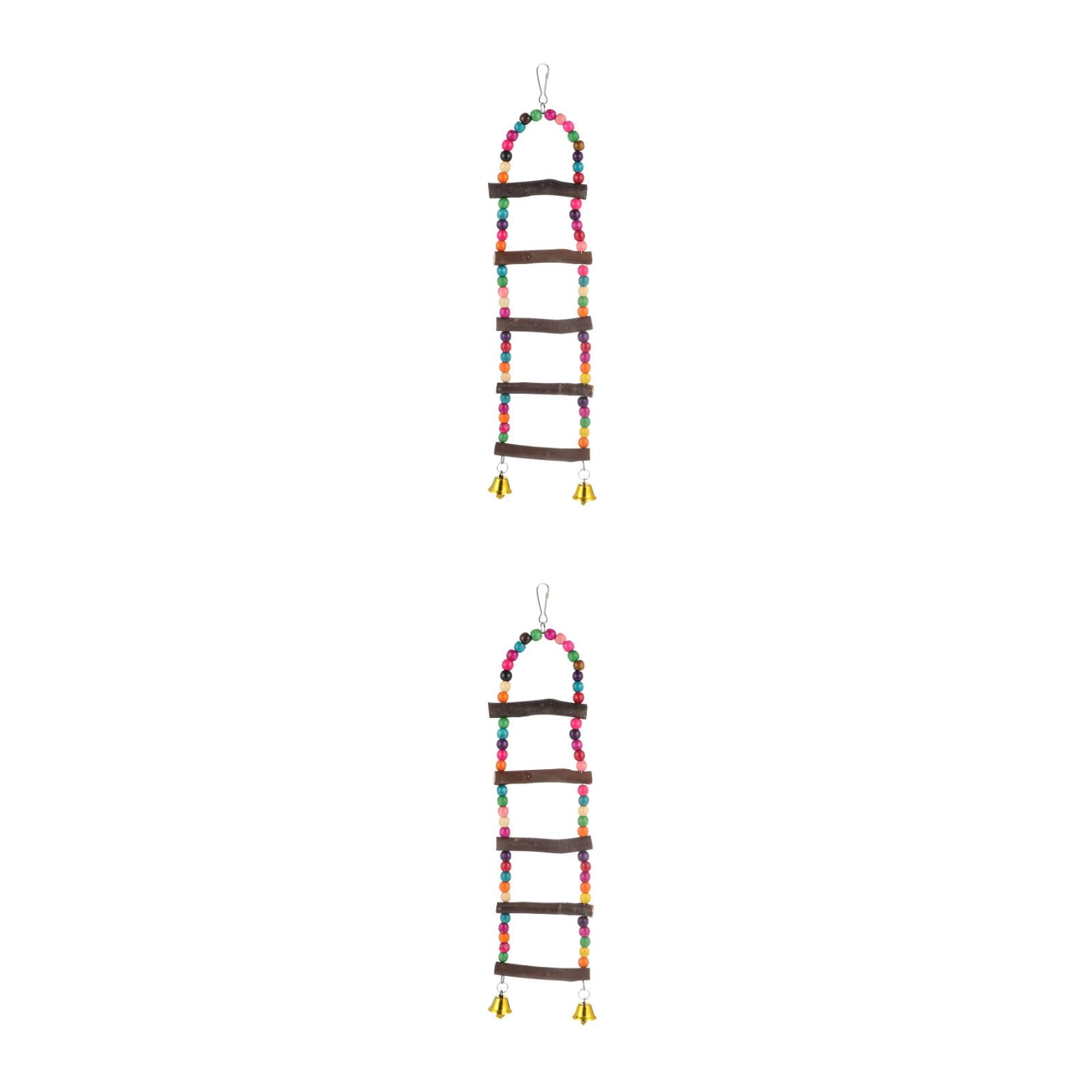 MLINS 2pcs Parrot Wooden Ladder Wood Parrot Perch Swing Bird Training ...