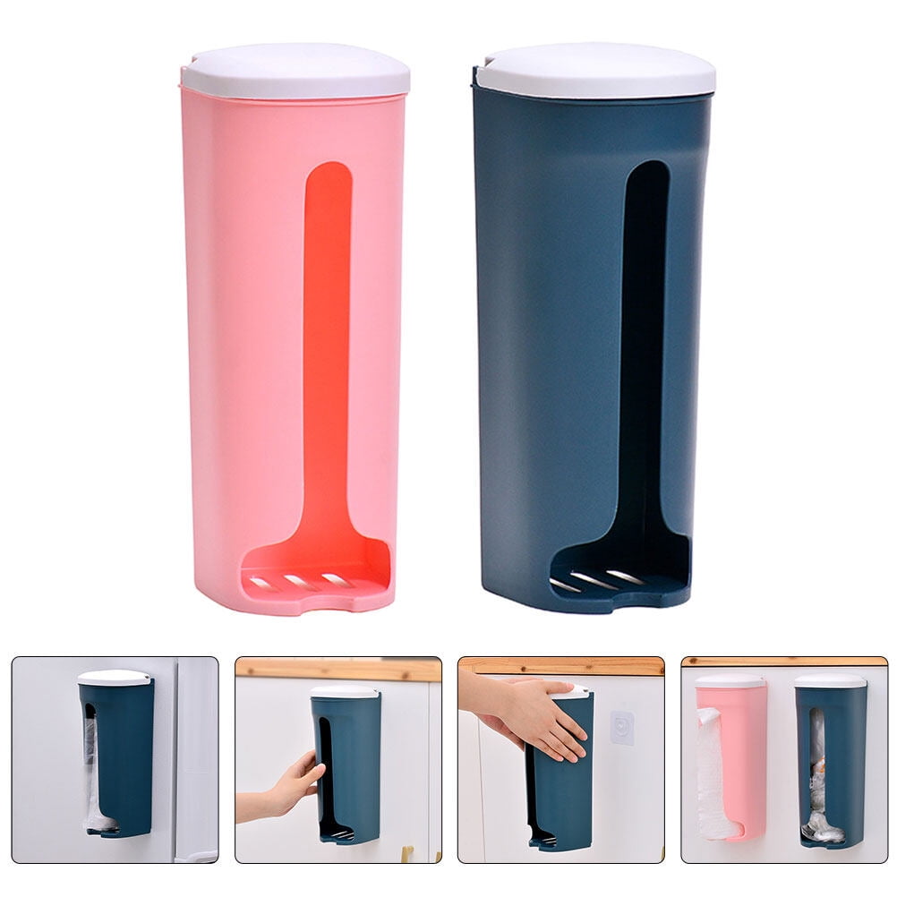 MLINS 2pcs Plastic Bag Storage Boxes Paper Rolls Holders Wall Rubbish ...