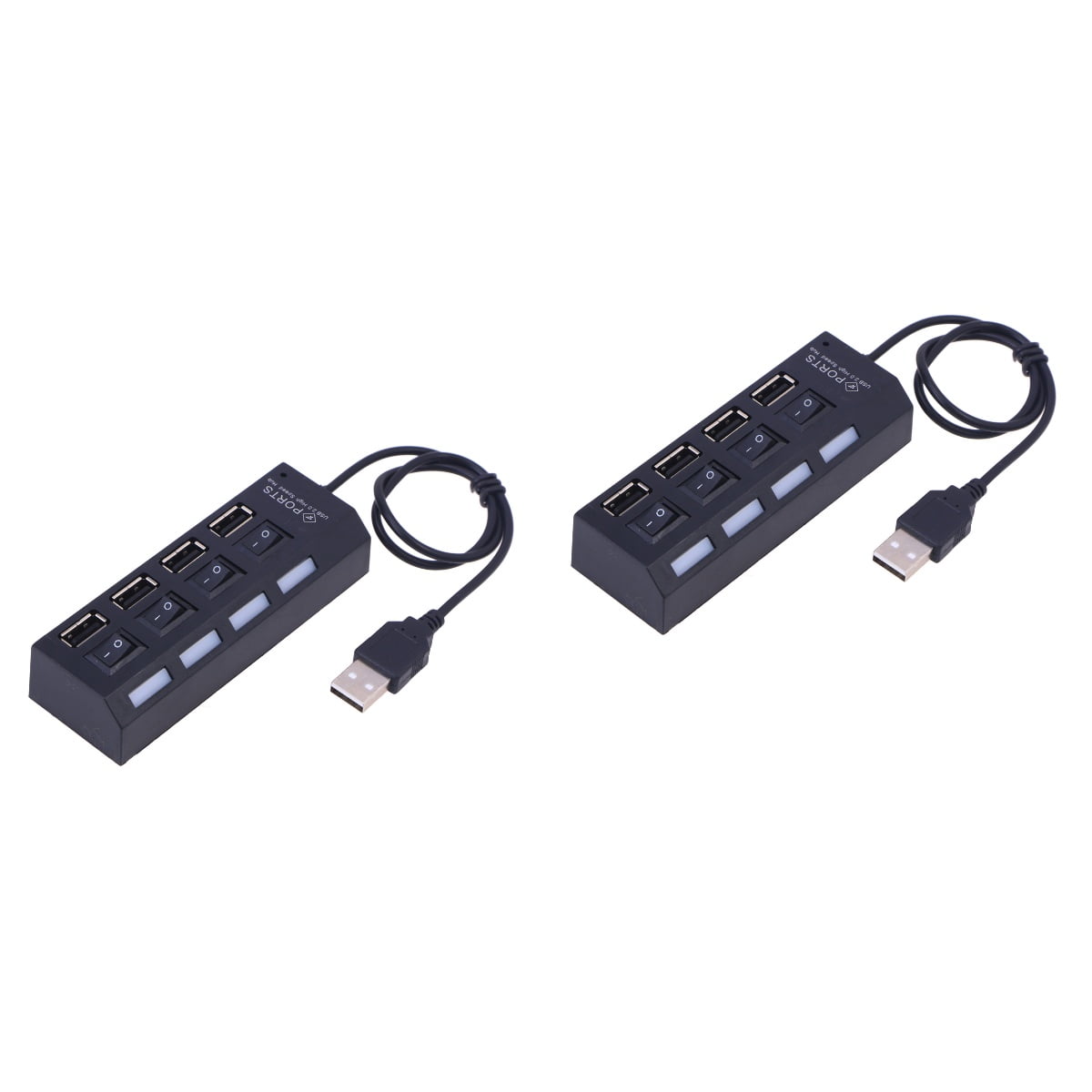 MLINS 2pcs Portable USB Hub 4 Ports USB 2.0 High Data Expansion Hub USB Splitter for XP/ Vista 7 ...