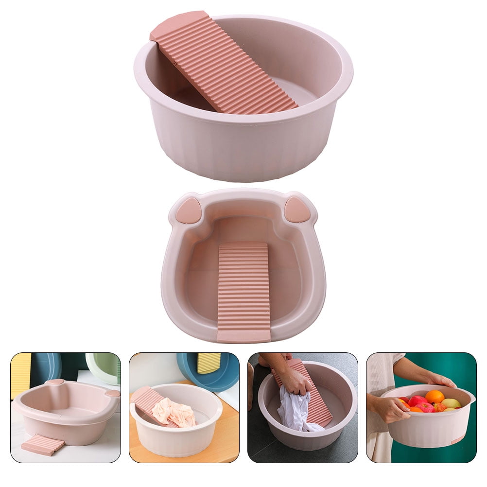 MLINS 2pcs Portable Wash Basin With Washboard For Laundry Hand Wash ...