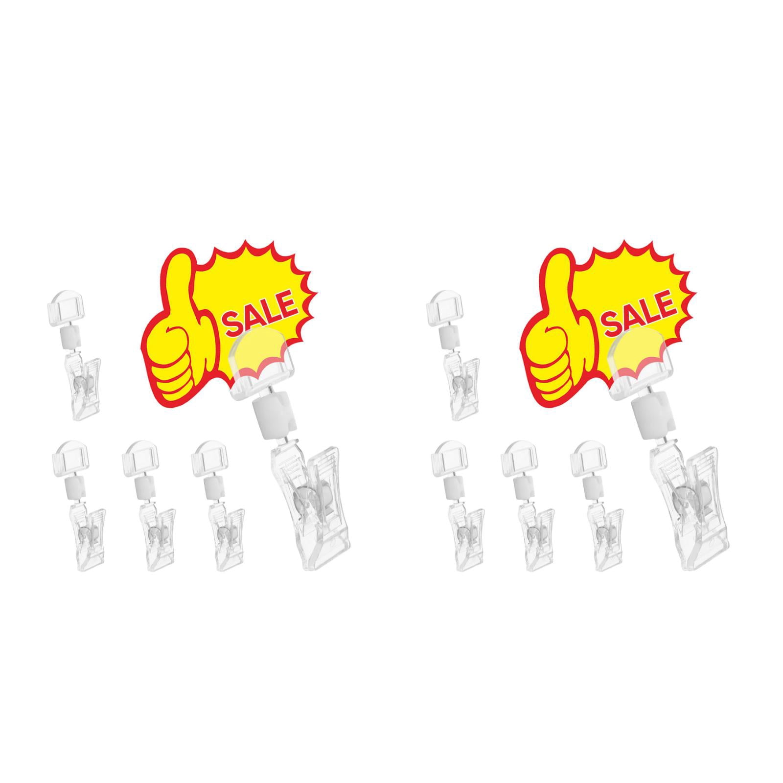 MLINS 2pcs Price Clip 10pcs Display Sign Clamp Clear Acrylic ...