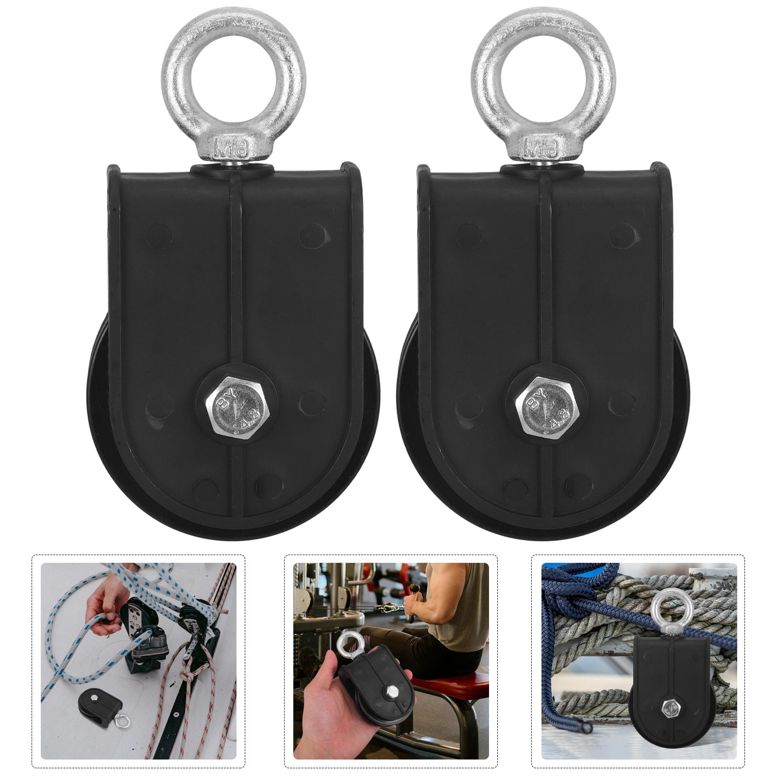 MLINS 2pcs Pulley Block 70mm Cable Pulley Wheel Lifting Wheel Roller ...