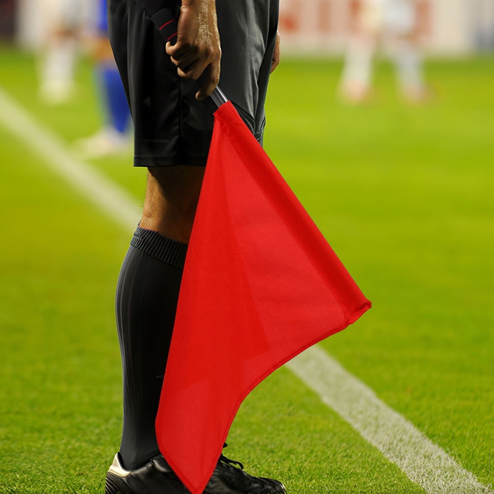 MLINS 2pcs Referee Flag Stainless Steel Handheld Flag Signal Flag Sponge Handle Special Patrol ...