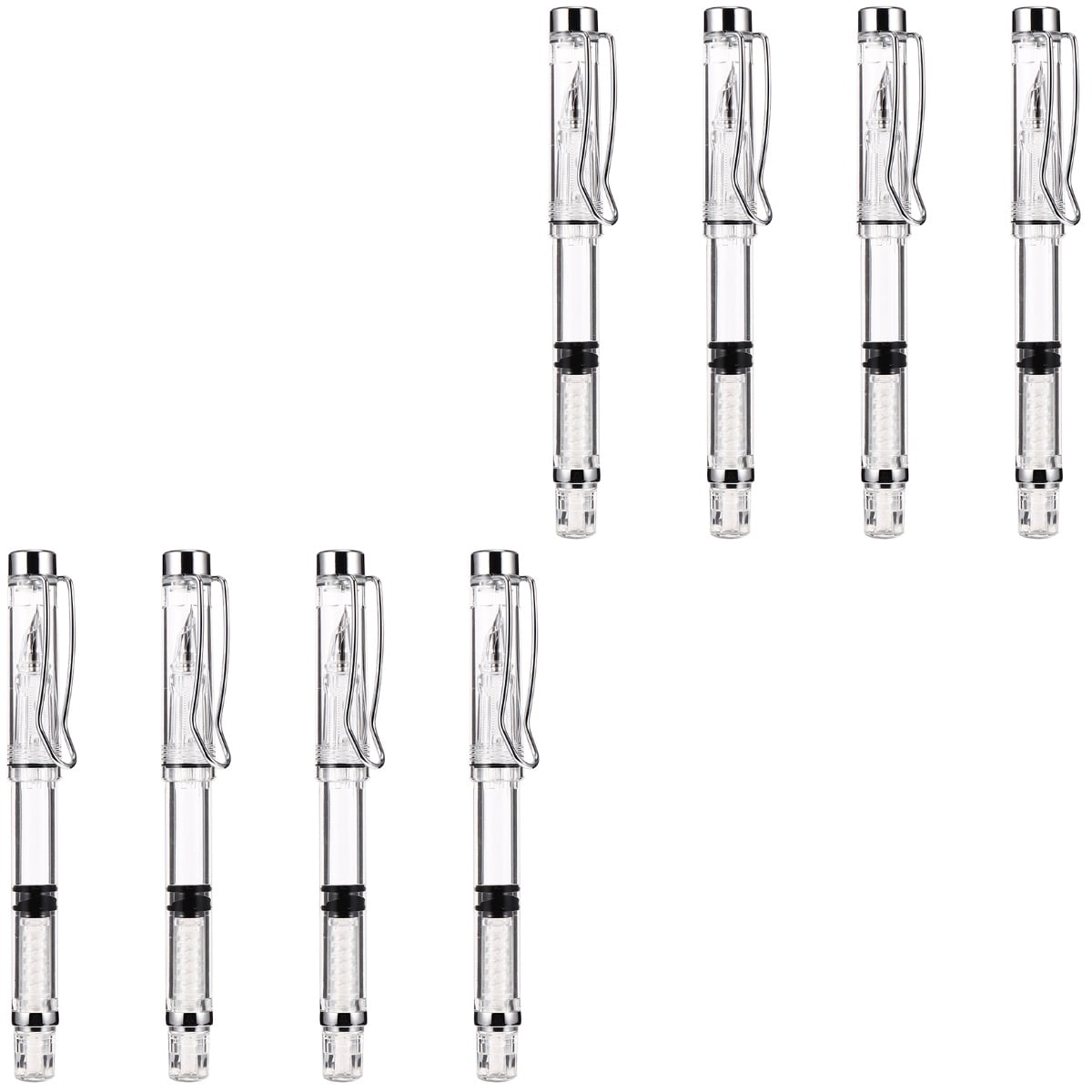 MLINS 2pcs Refillable Fountain Pen Piston Pen: Transparent Piston ...