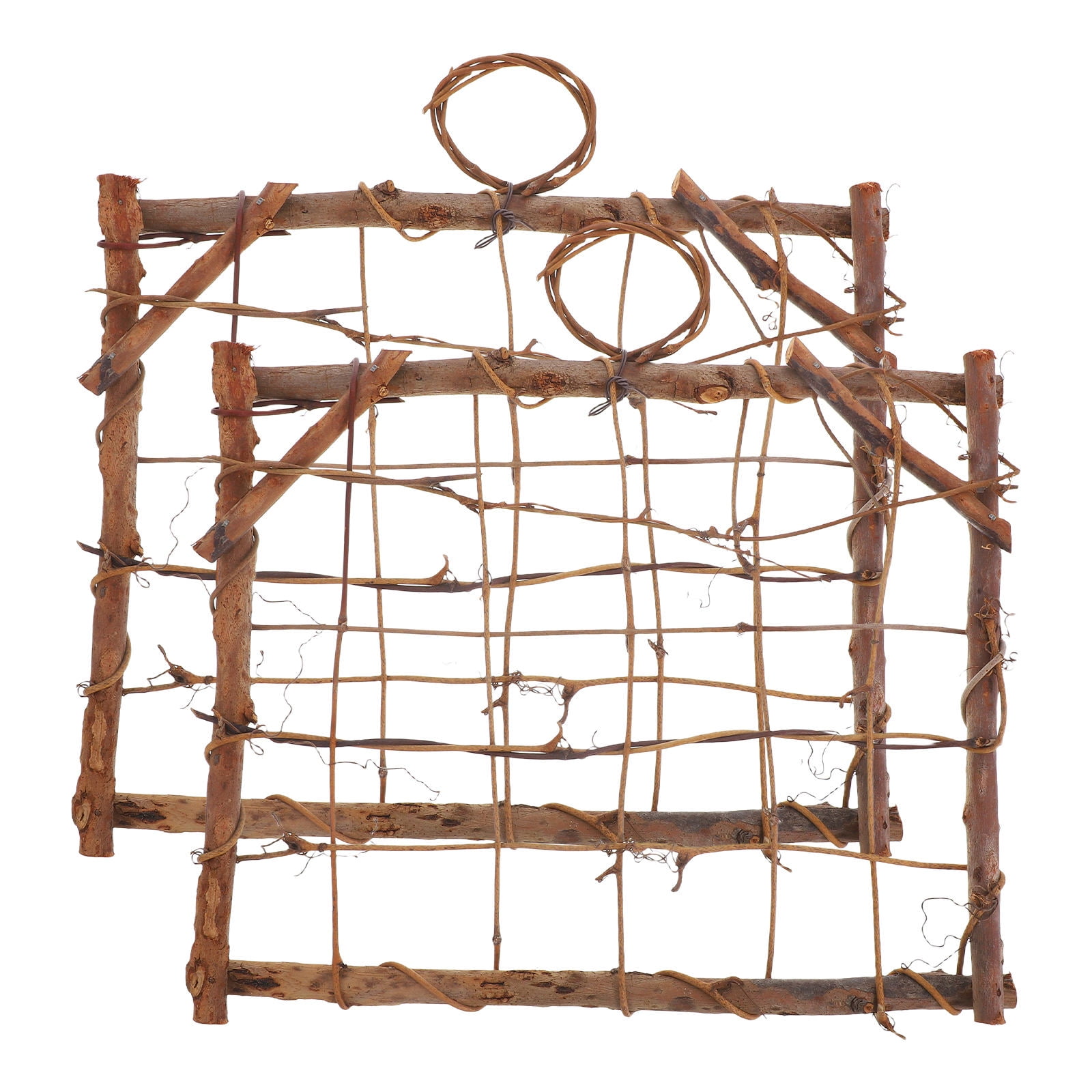 MLINS 2pcs Rustic Style Air Plant Frame Stand Wooden Tillandsia Holder ...