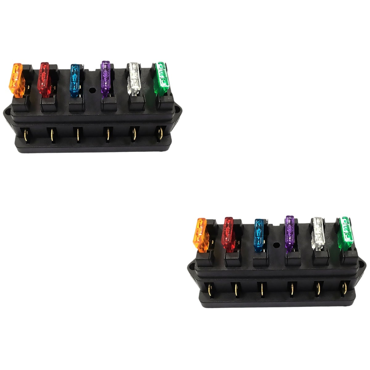 MLINS 2pcs Straight Row 6 Way Low Voltage Fuse Holder Automotive DC ...