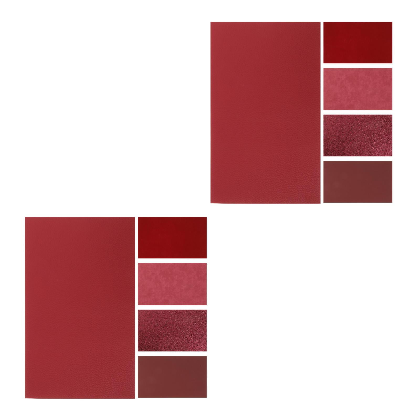 MLINS 2pcs Synthetic Sheets Red Color Sheets PU Fabric for Sewing ...
