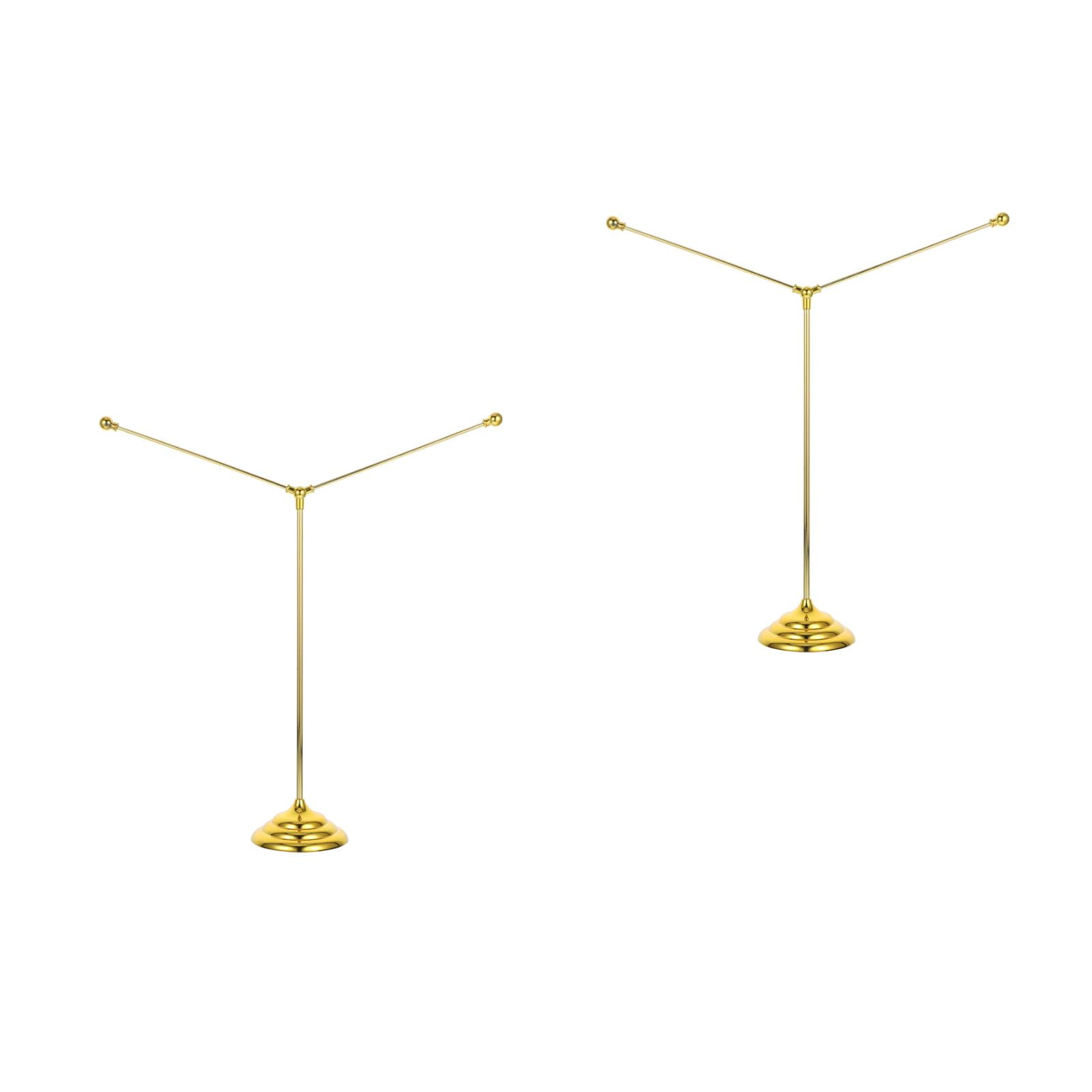 MLINS 2pcs Table Flag Holder With Large Round Base Desktop Flag Holder Y-Shaped Metal Support ...