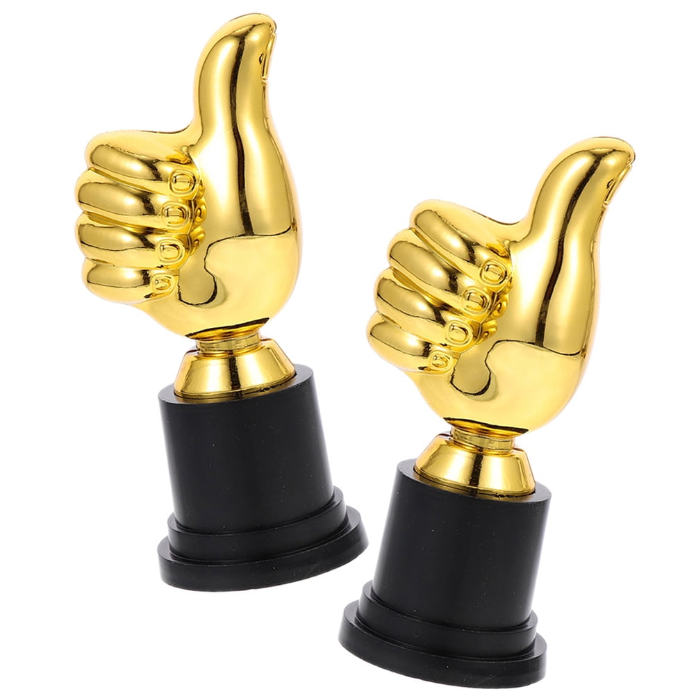 GAXIRE Trophy Multi Thumb Shape 2Pcs for Colleagues Gold 13.00X5.00X3 ...