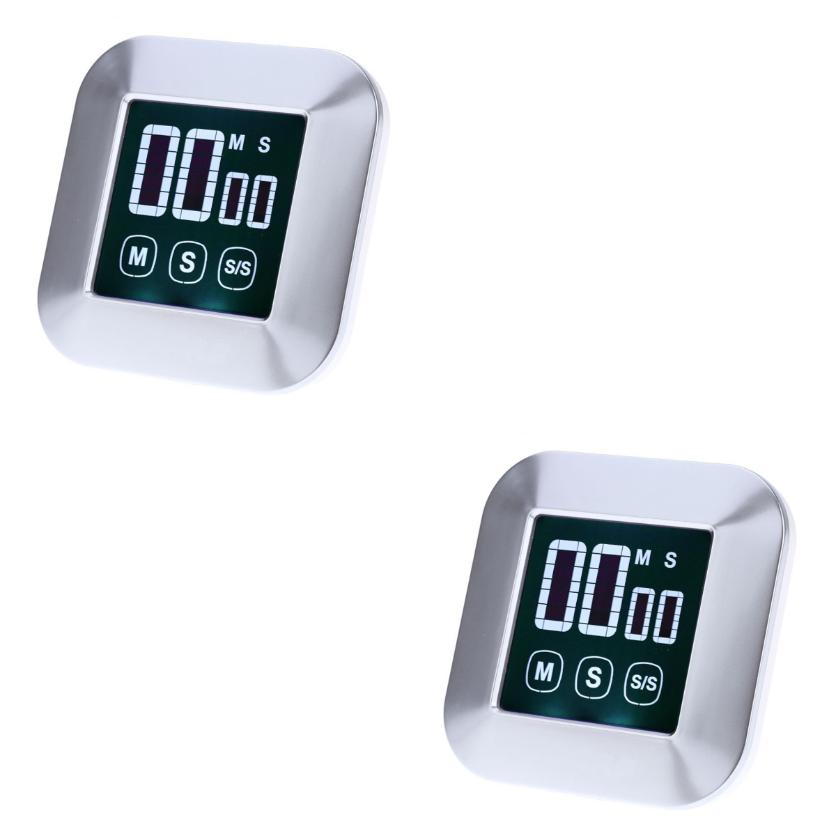 MLINS 2pcs Touch Screen Digital Kitchen Timer Backlight Smart LCD Display Up Timer with Magnet ...