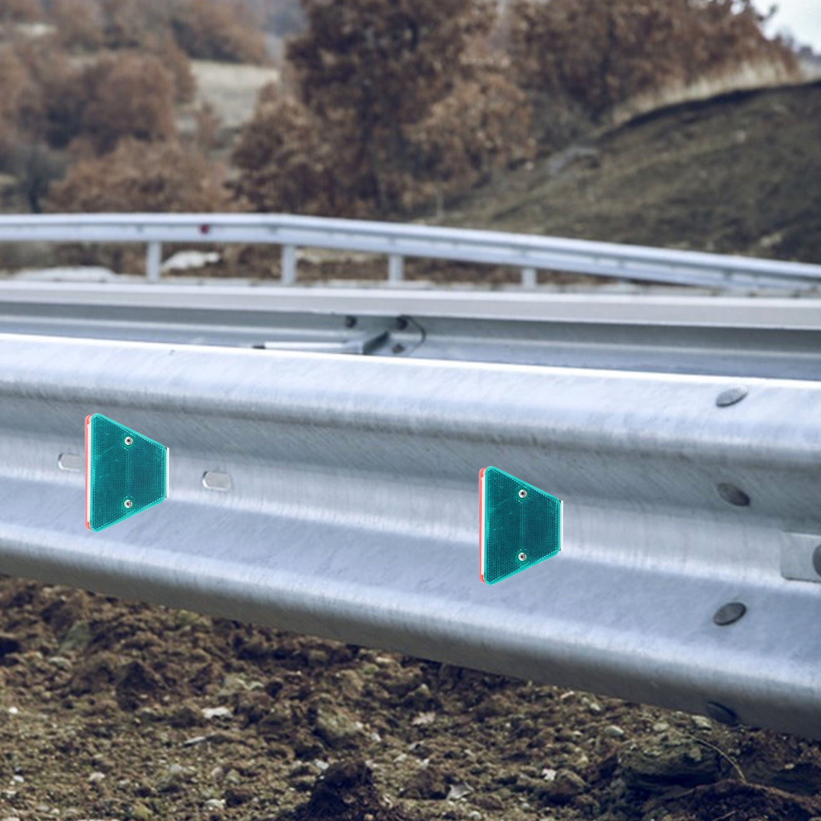 MLINS 2pcs Trapezoid Reflective Road Markers Double-Sided Reflectors ...