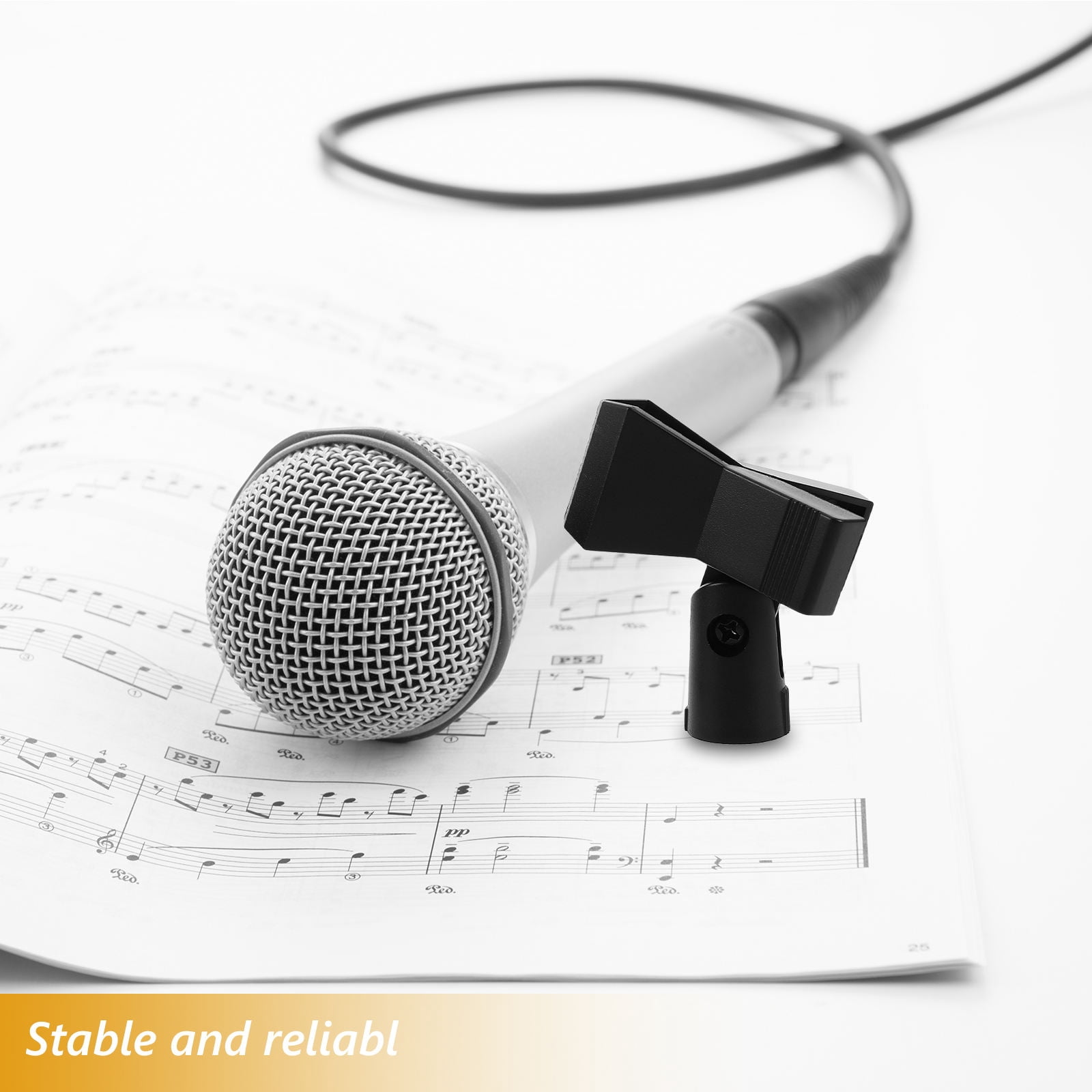 DINHEAROM Adjustable Microphone Clip Plastic Metal 2Pack 2.8x2.2x1.8in ...