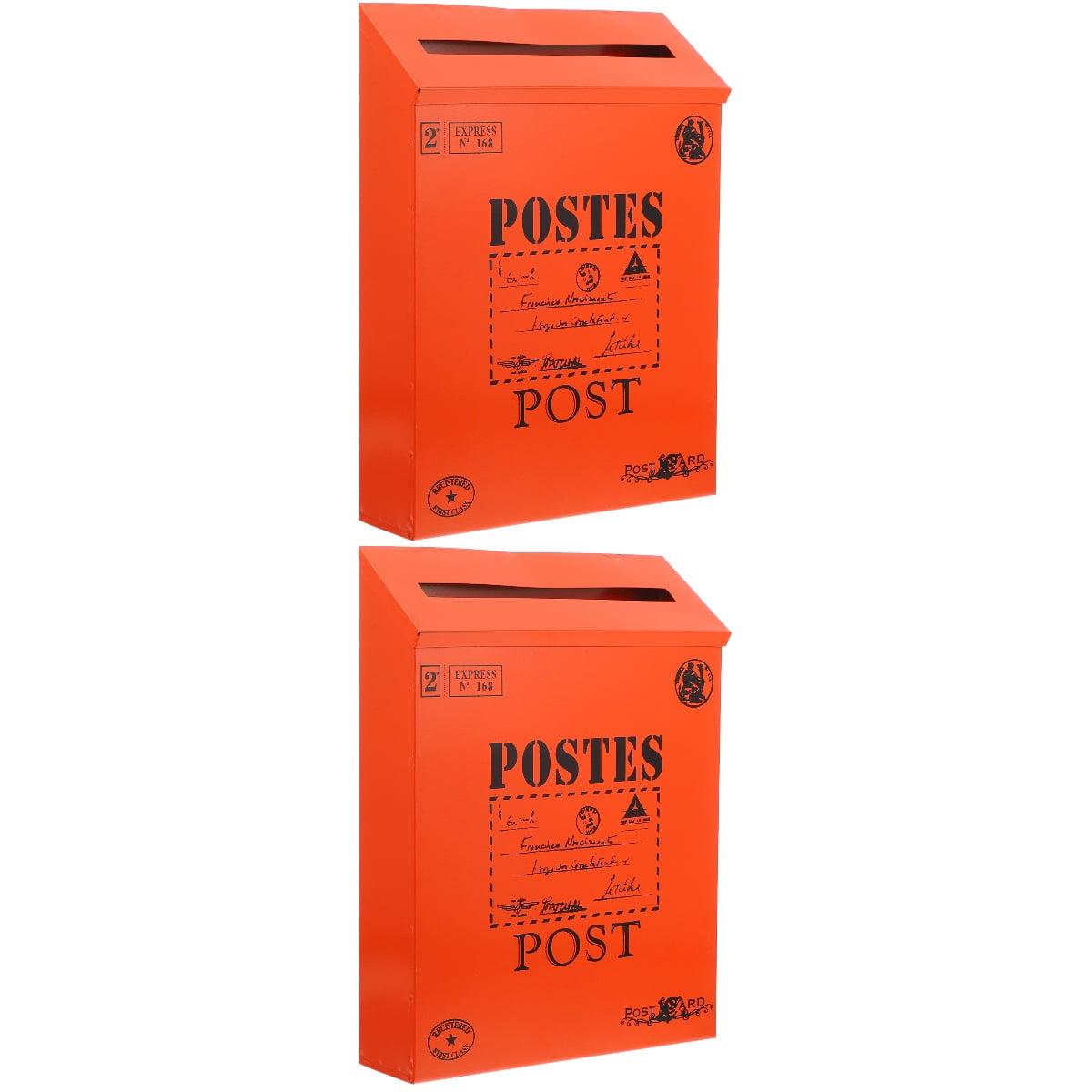 MLINS 2pcs Vintage Mailbox Post Box Mailbox Wall Mount Post Box Outside ...