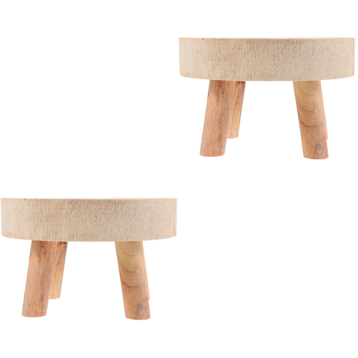 MLINS 2pcs Wood Stand Vintage Wooden Flower Pot Display Base Decorative ...