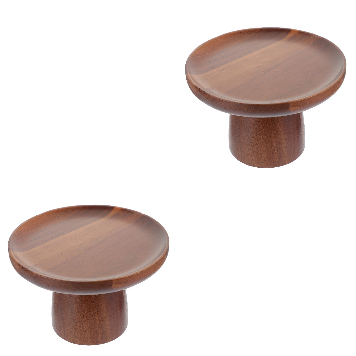 MLINS 2pcs Wooden Cake Stand with Base Acacia Wood Cake Stand Rustic ...
