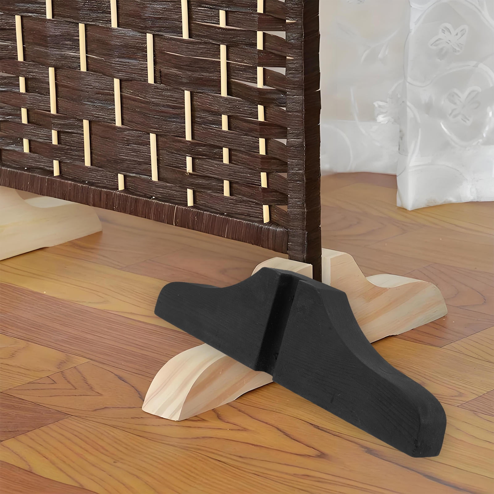 MLINS 2pcs Wooden Room Divider Feet Folding Privacy Screens Holder ...