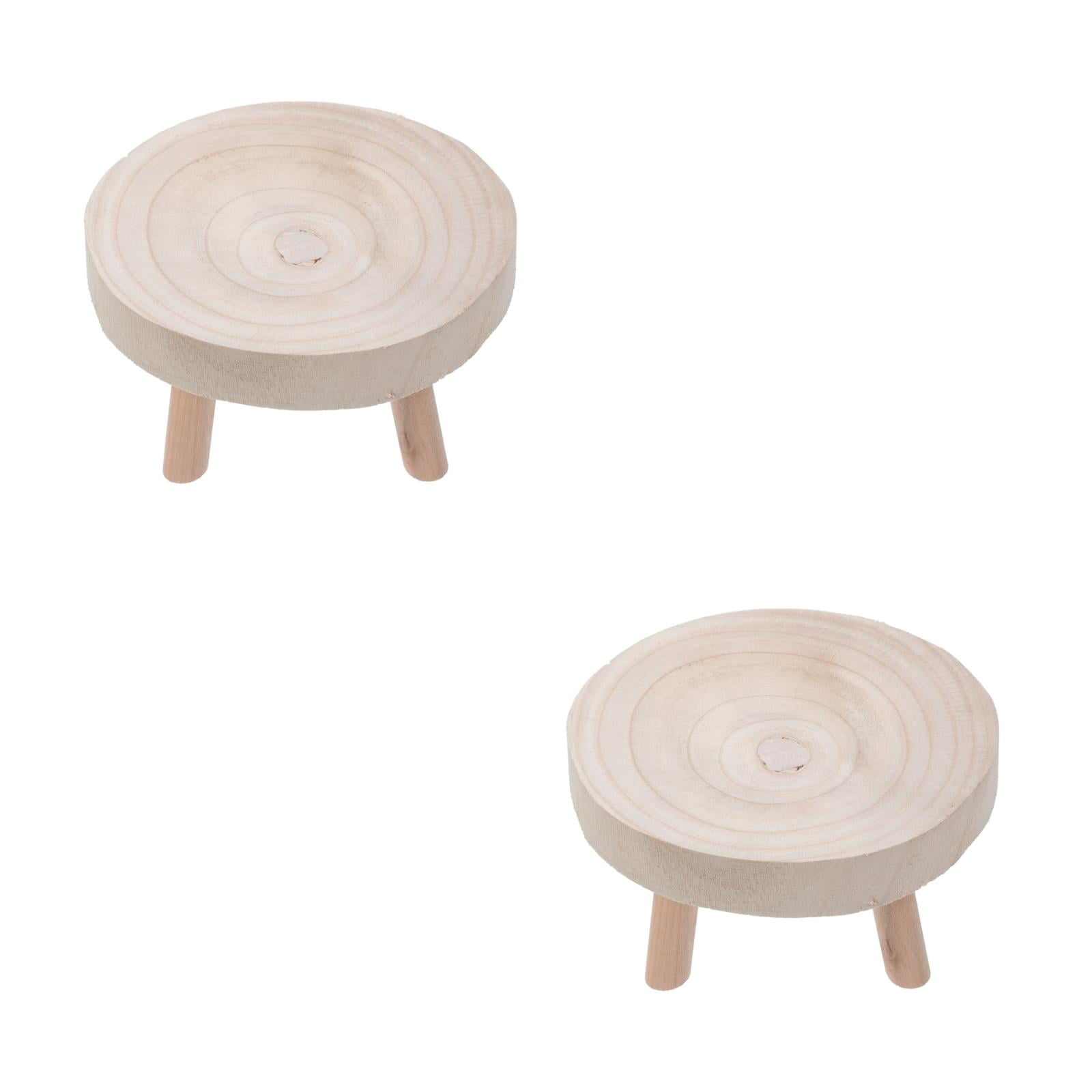 MLINS 2pcs Wooden Seat Stool Mini Foot Stool Mini Wooden Stool Display ...