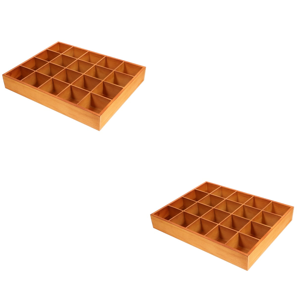 MLINS 2pcs Wooden Sorting Tray Wood Divided Organizer Wooden Section ...