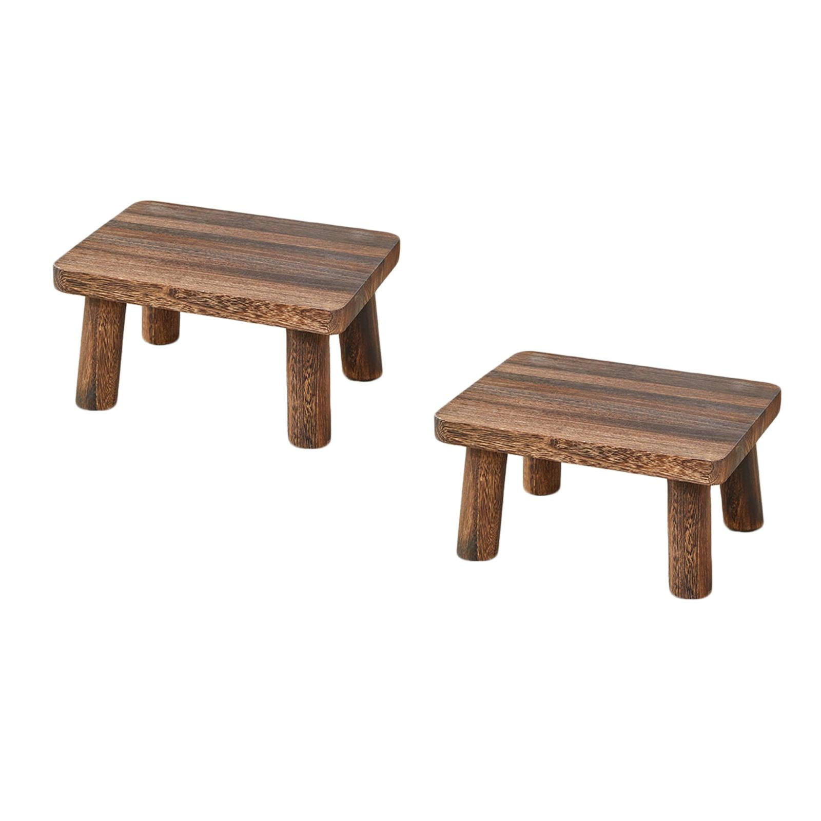 MLINS 2pcs Wooden Step Stool Rectangle Wooden Stool Small Wooden Stool ...