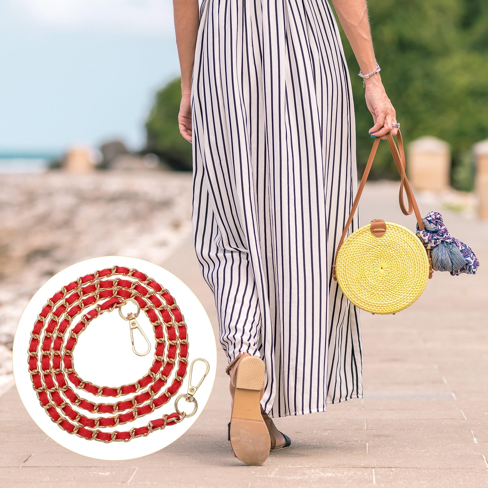 DINHEAROM Metal Bag Chain Red 2Pcs 0.6x47in - Walmart.com