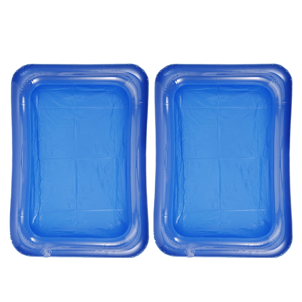 DINHEAROM Round Inflatable Swimming Pool Transparent Blue PVC 2Pcs 23 ...