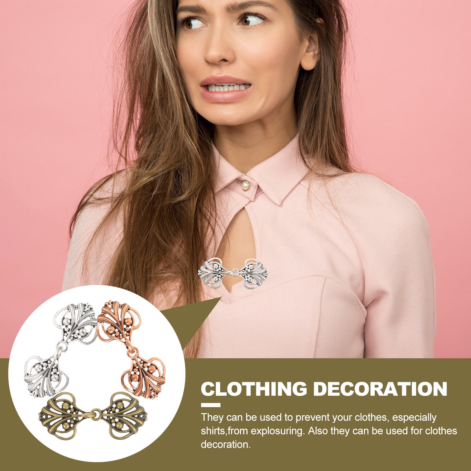 MLINS 3 Pairs DIY Button Cloak Clasp Fasteners for Women's Cheongsam ...