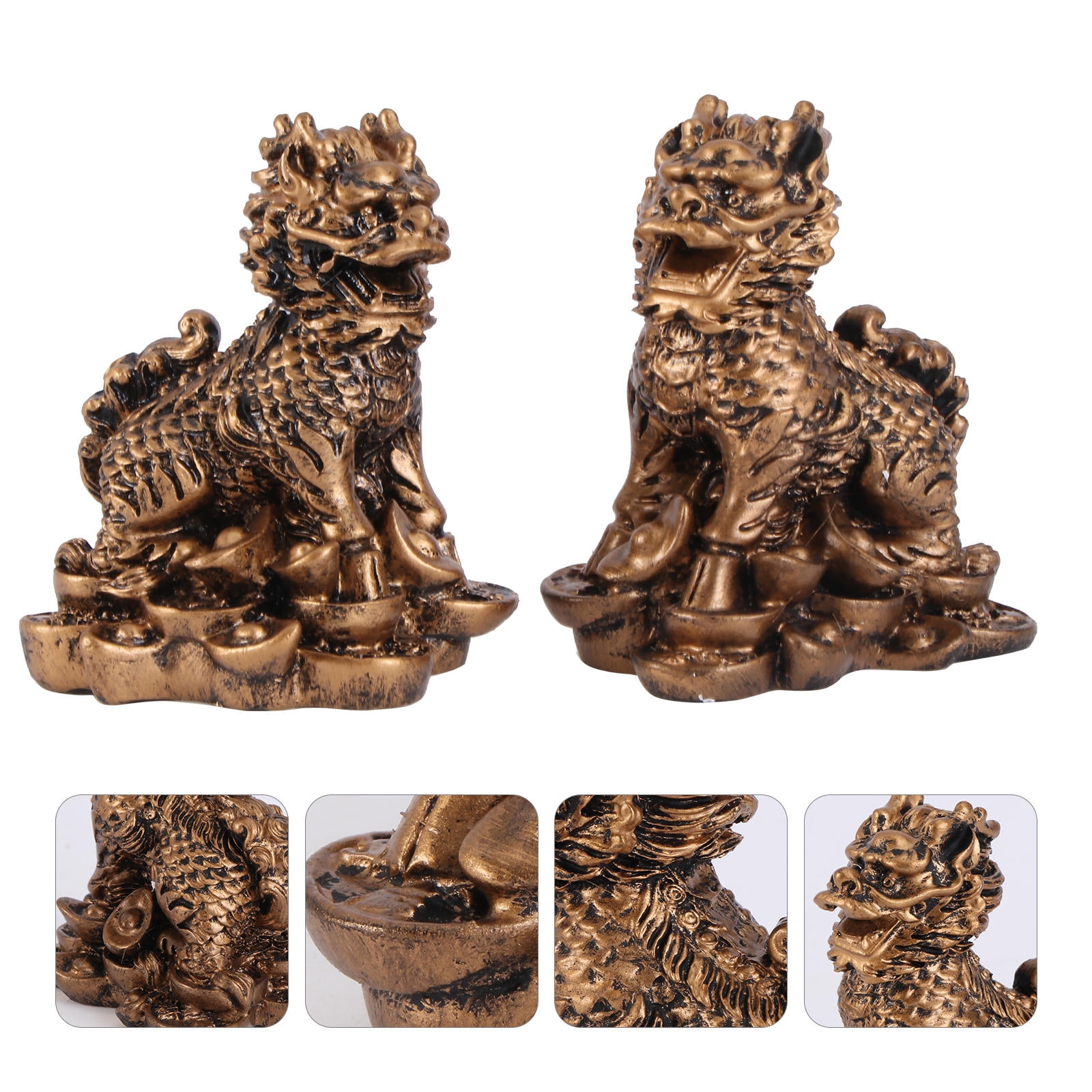 MLINS 3 Pairs of Household Kylin Statues Decorative Auspicious Models ...