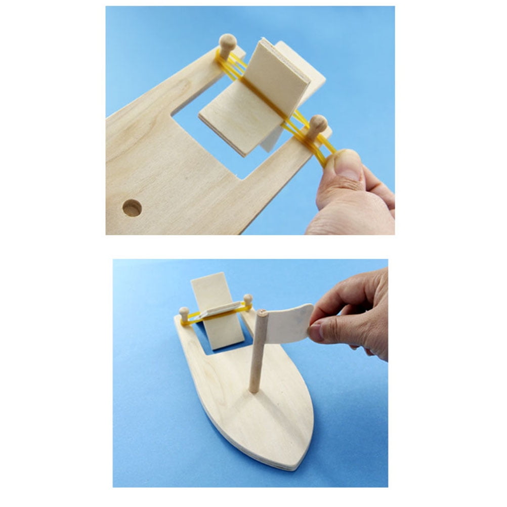 MLINS 3 Pcs Creative Wooden Boat Handmade Assembly Sailboat DIY Craft ...