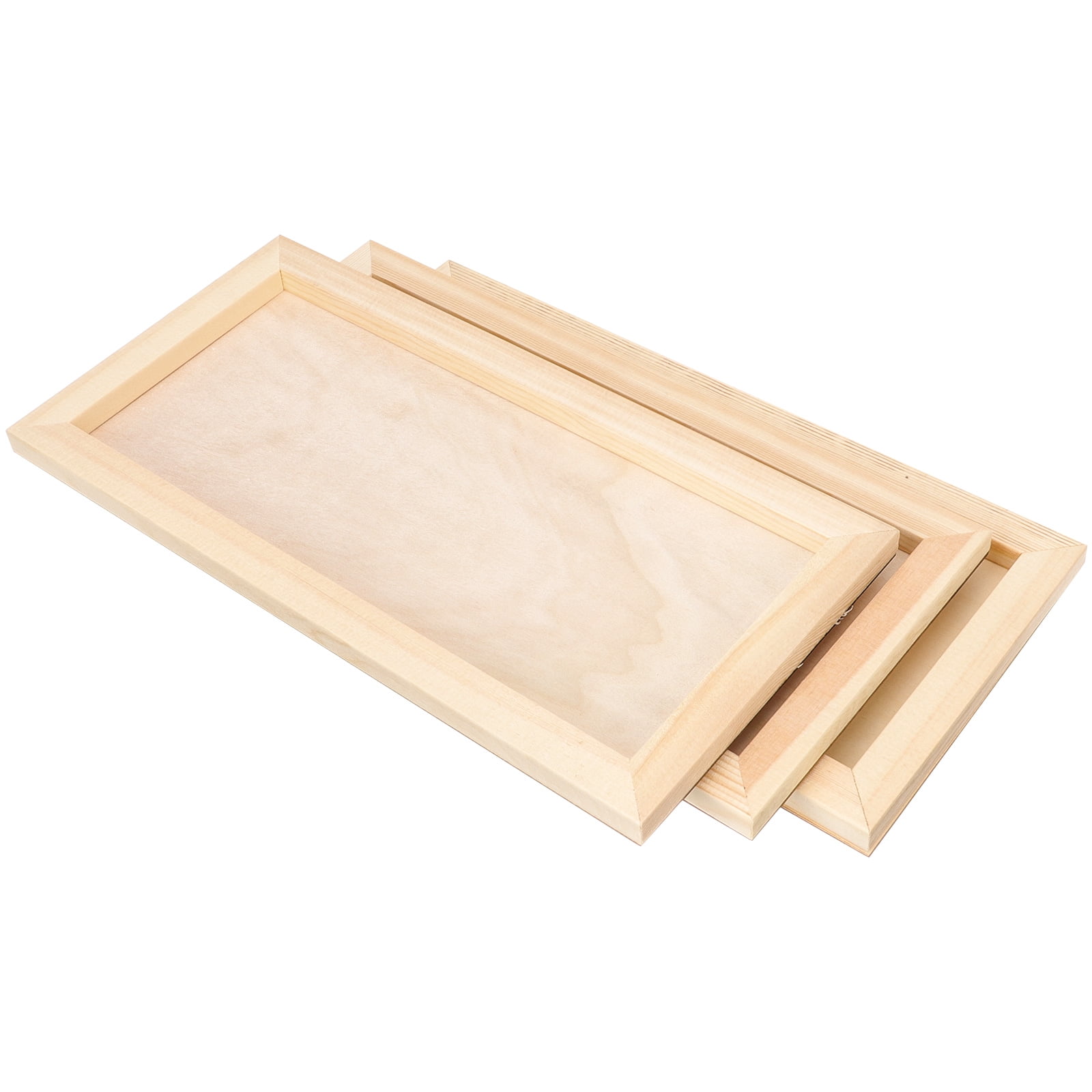 MLINS 3 Pcs DIY Blank Wooden Frame Clay Craft Frames Photo Picture ...