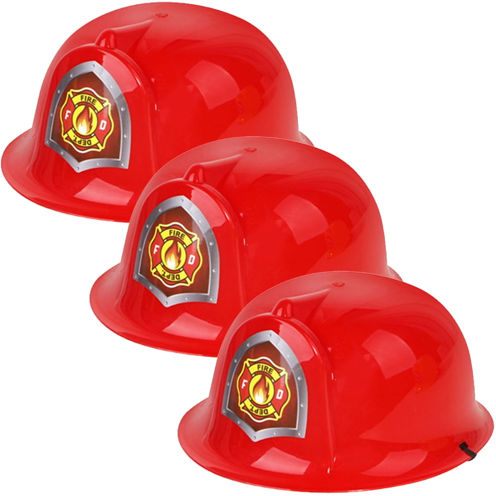 MLINS 3 Pcs Fire Hat Firefighter Dress up Kids Hats for Toddlers Hard ...