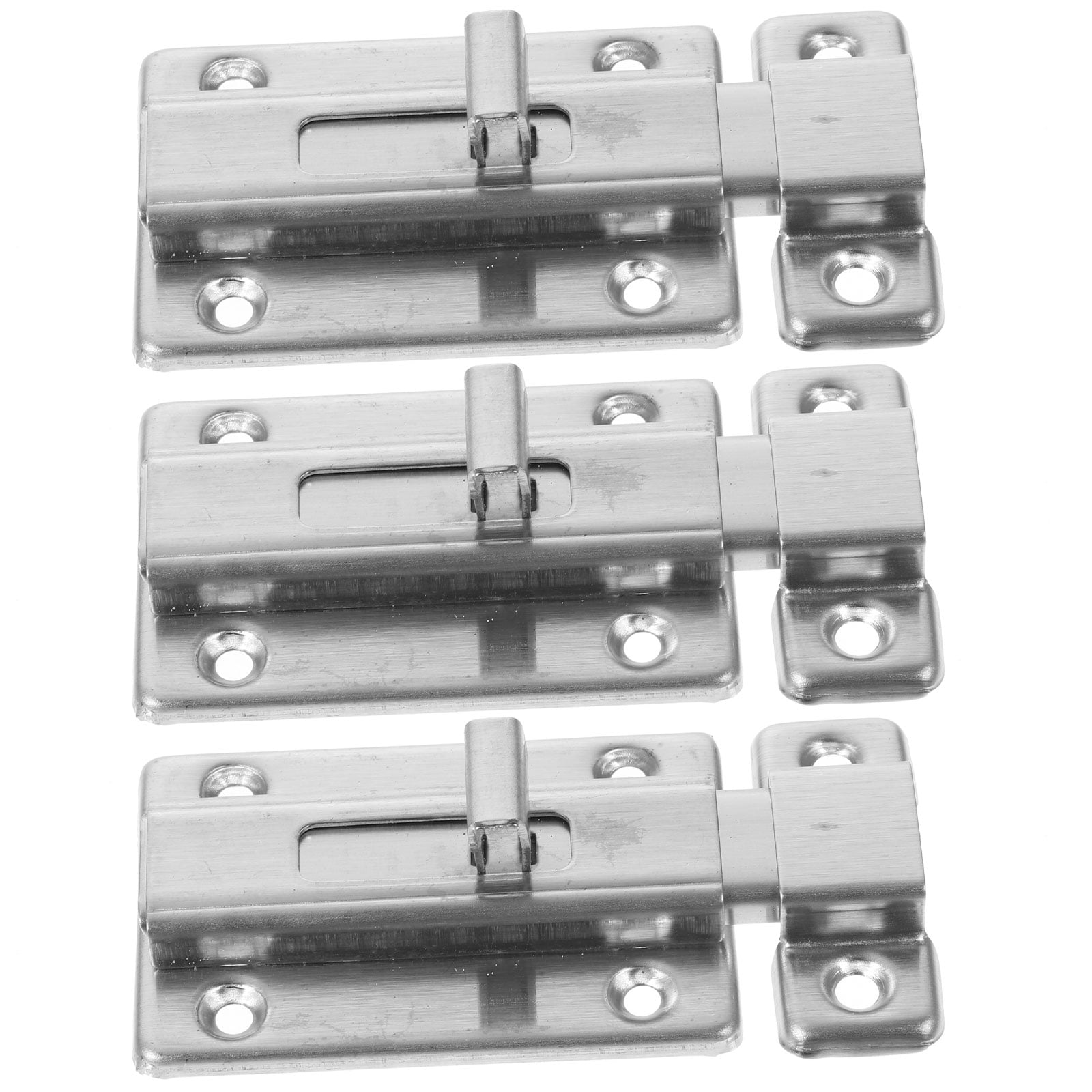 MLINS 3 Pcs Gate Safety Lock Security Latch Hooks Rack Padlock Silver ...