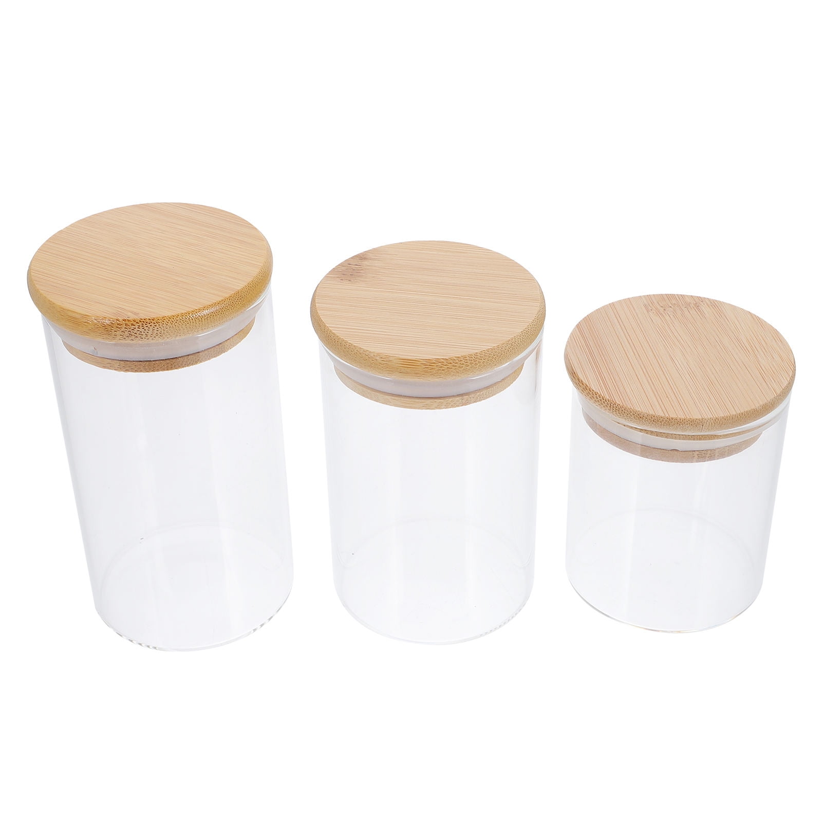 MLINS 3 Pcs Glass Storage Jar Spice Pot Kitchen Container Pots with ...