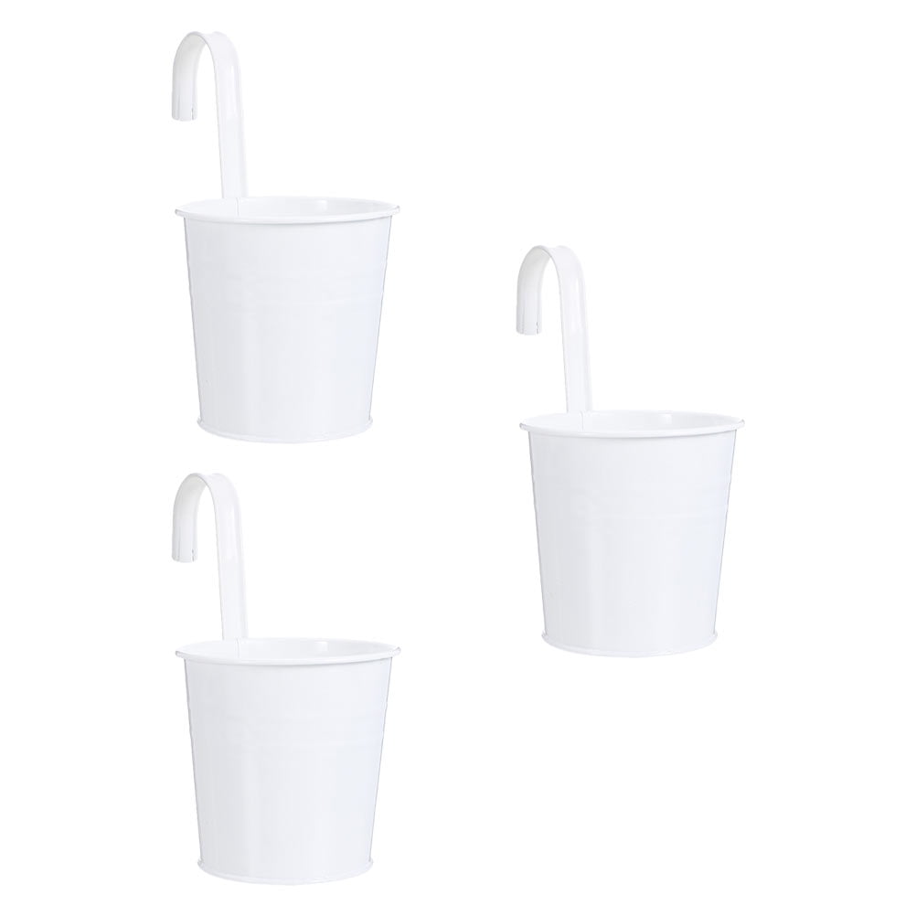 MLINS 3 Pcs High-quality Straw Hanging Tin Flower Bucket Pots ...