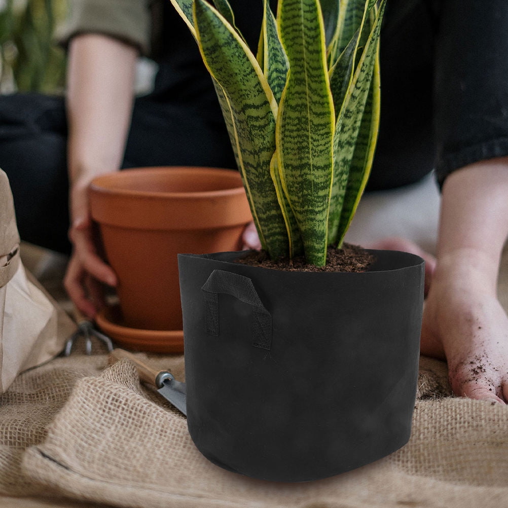 MLINS 3 Pcs Large Fabric Tree Planting Bag 40.00X40.00X30.00CM Black ...