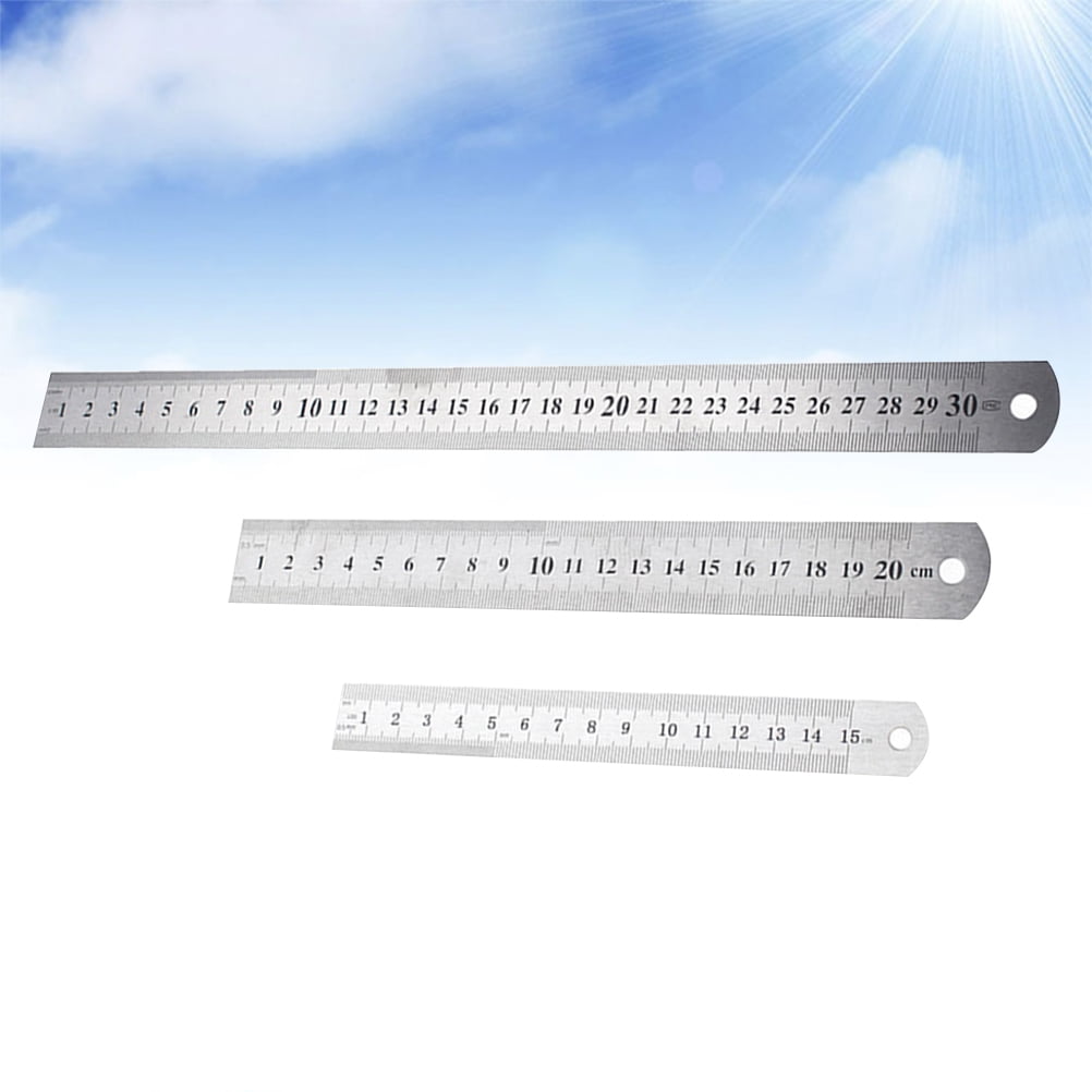 MLINS 3 Pcs Meter Stick Graduated Steel Ruler Easy to Store Office ...