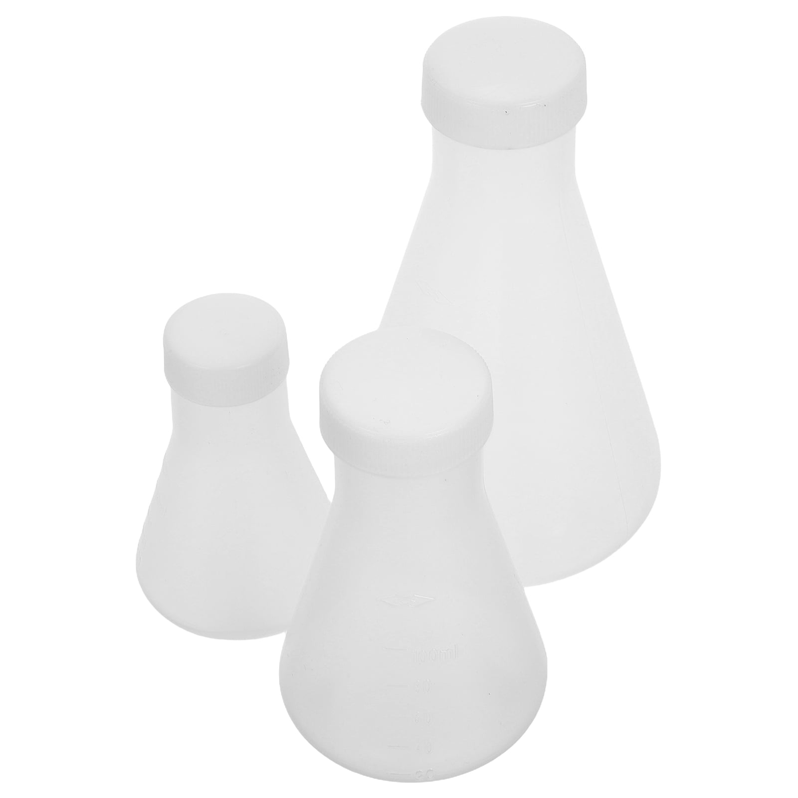 MLINS 3 Pcs Plastic Erlenmeyer Flask Graduated Cylinder Child White ...