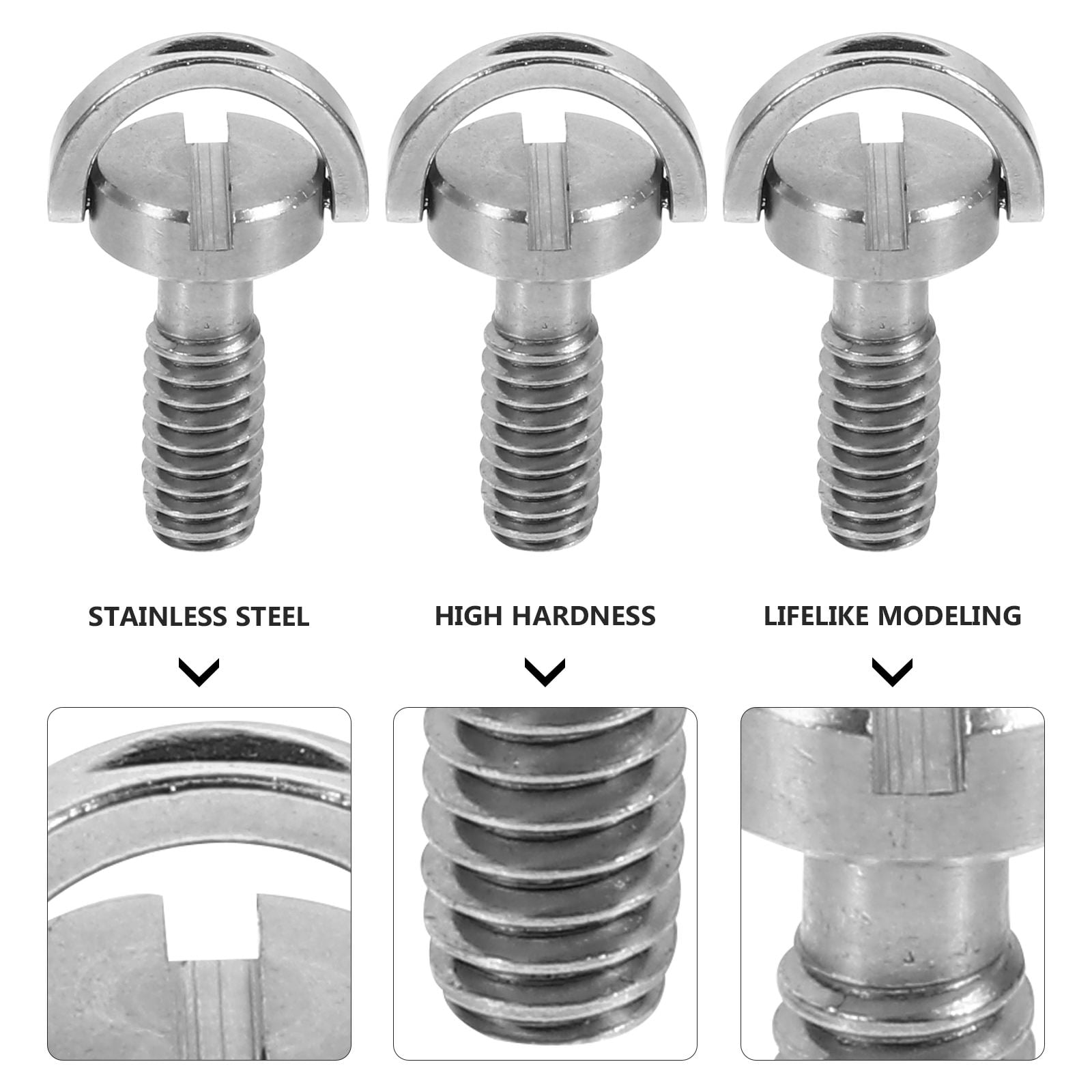 MLINS 3 Pcs Slotted Screw Camera Parts Tripod D- Ring Ball Silver ...