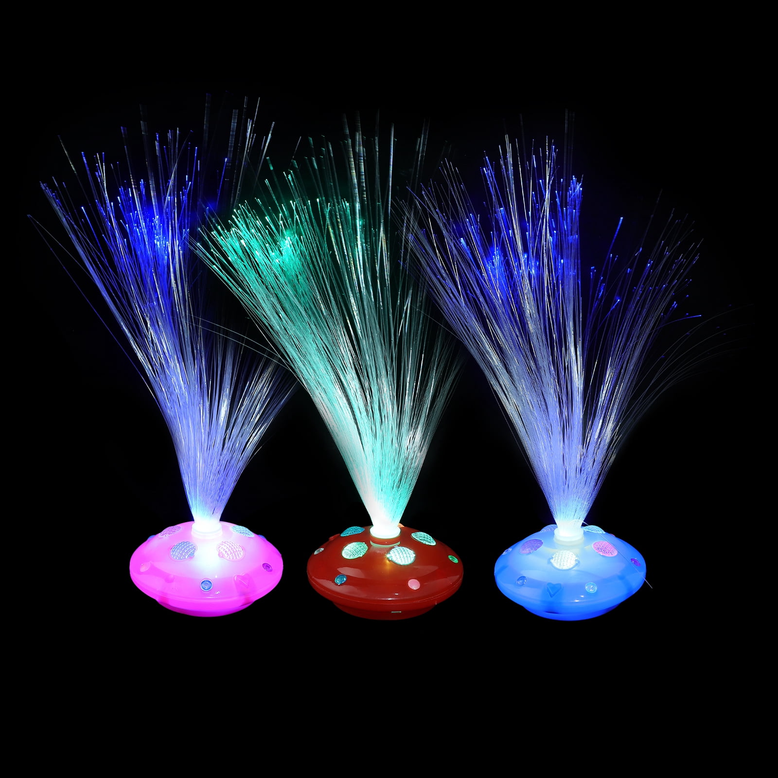 MLINS 3 Pcs Stars Fiber Optic Filament Night Light Rotating LED Desk ...