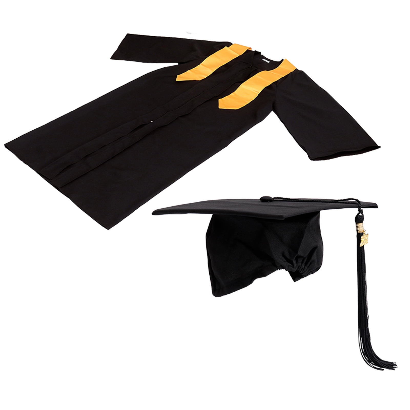 AURARMLET Academic Design Graduation Gown and Cap Polyester 3Pcs in ...