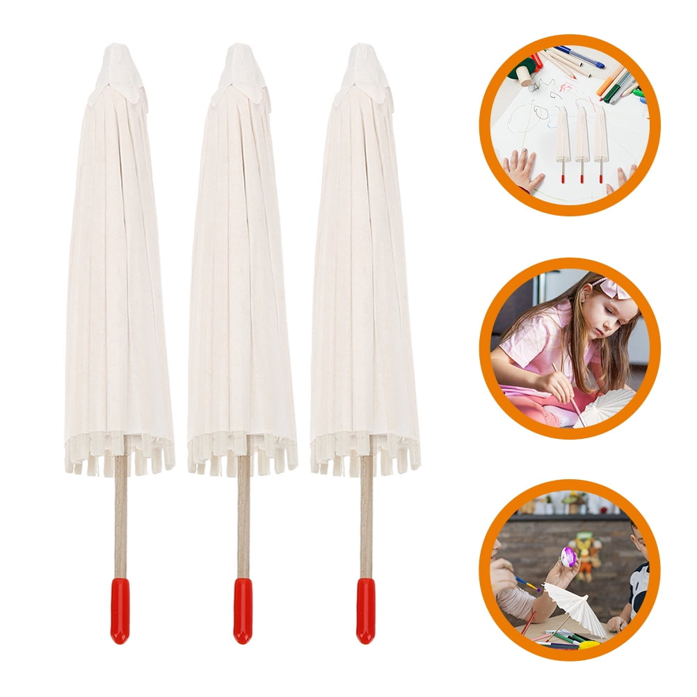 MLINS 3 Pcs Supply Painting Umbrella Craft Blank Oil-paper Primary ...