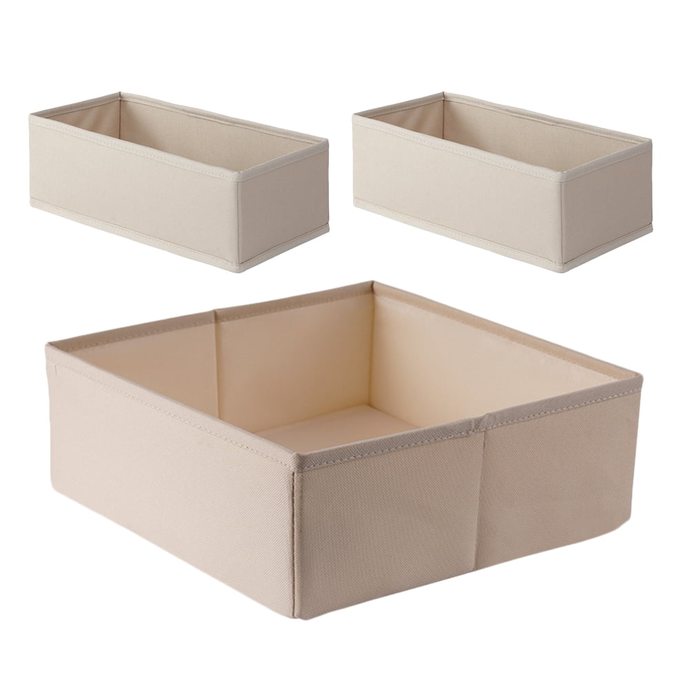 DINHEAROM Cloth Container Dresser Organizer Beige 3Pcs 11x5.5in ...