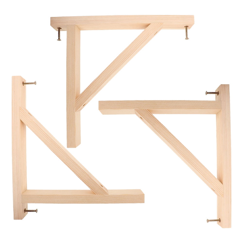 MLINS 3 Pcs Wood Shelf Bracket Triangle Bracket Clapboard Bracket Wall ...