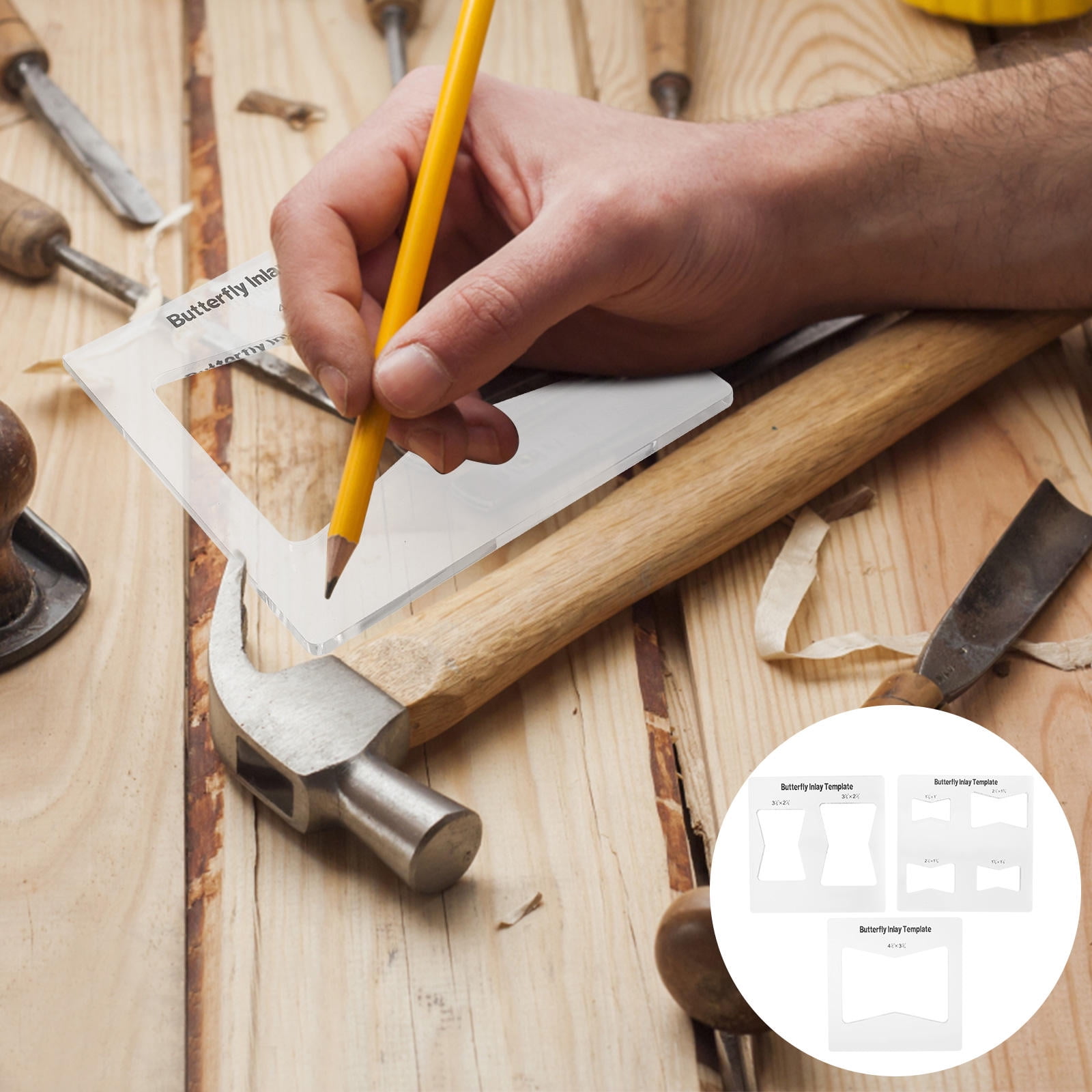 MLINS 3 Pcs Woodworking Template Ruler Router Templates Butterflies ...