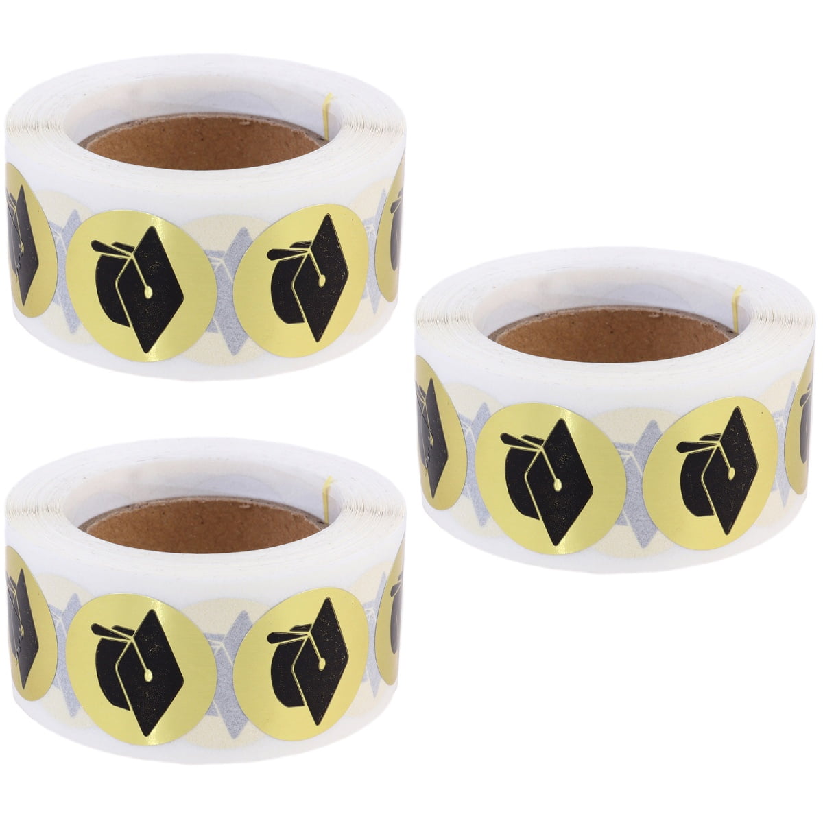 MLINS 3 Rolls /500 Pcs 2.54CM Graduation Pattern Stickers Round Sealing ...